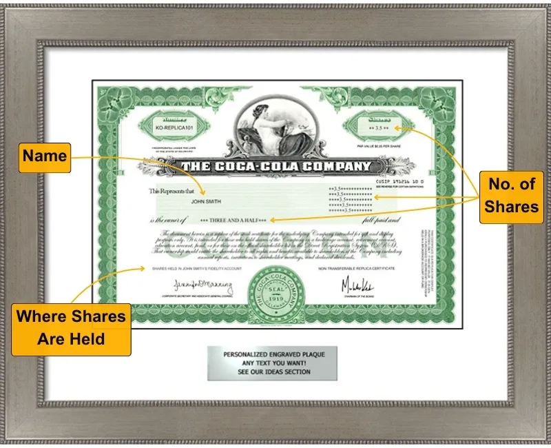 Replica Stock Certificates -Turn Your Investment Into a Keepsake