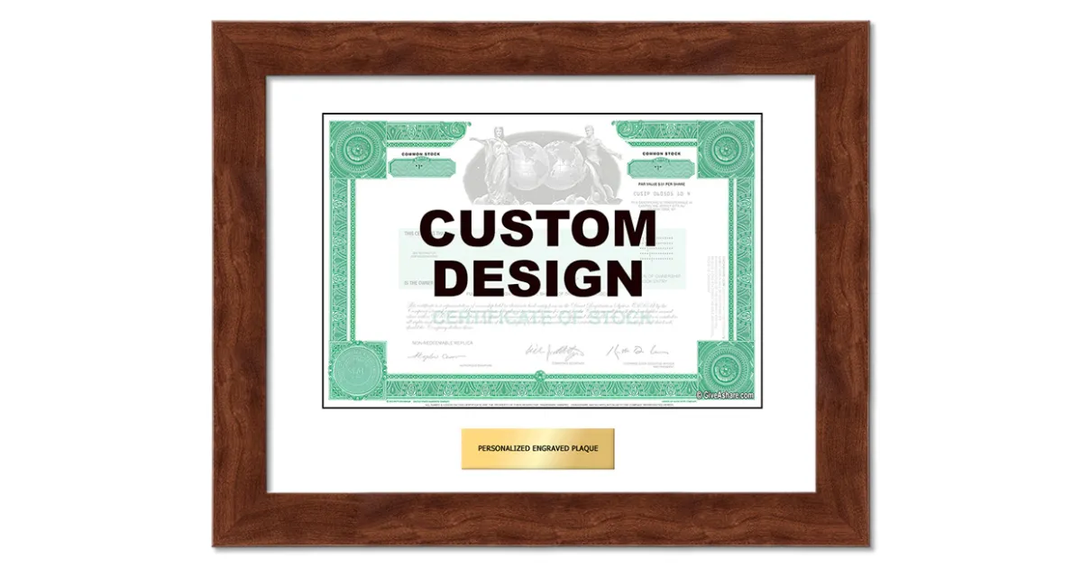 Custom Stock Certificate Design - Showcase Your Ownership