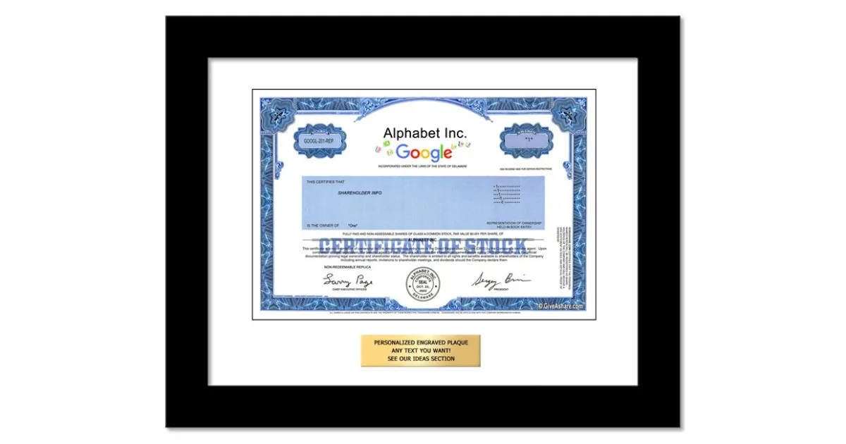 Google Stock Certificate PeoplePC, Inc. (IPO Stock Certificate)