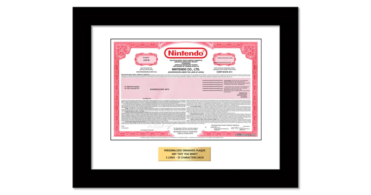 Buy One Share of Nintendo Stock as a Gift in 1 Minute