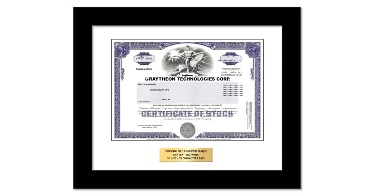 Buy One Share of Raytheon Technologies Stock as a Gift in 1 Minute