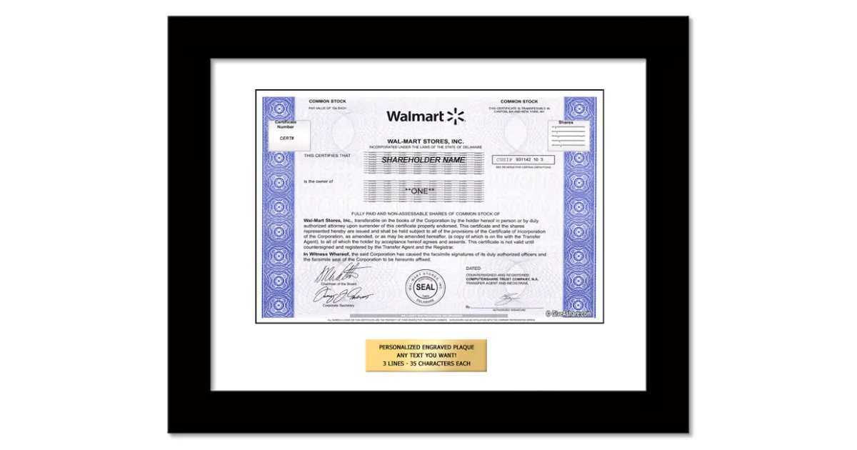 Buy One Share of Wal Mart Stock as a Gift in 1 Minute