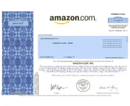 Amazon Personalized Replica Stock Certificate