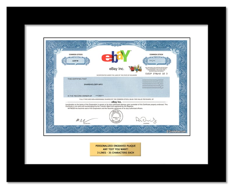 eBay Personalized Replica Stock Certificate