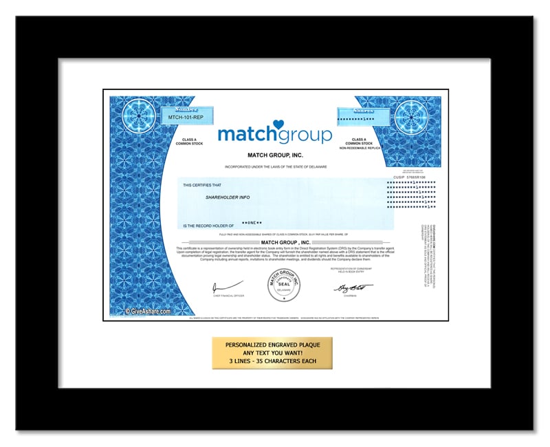 Match Personalized Replica Stock Certificate