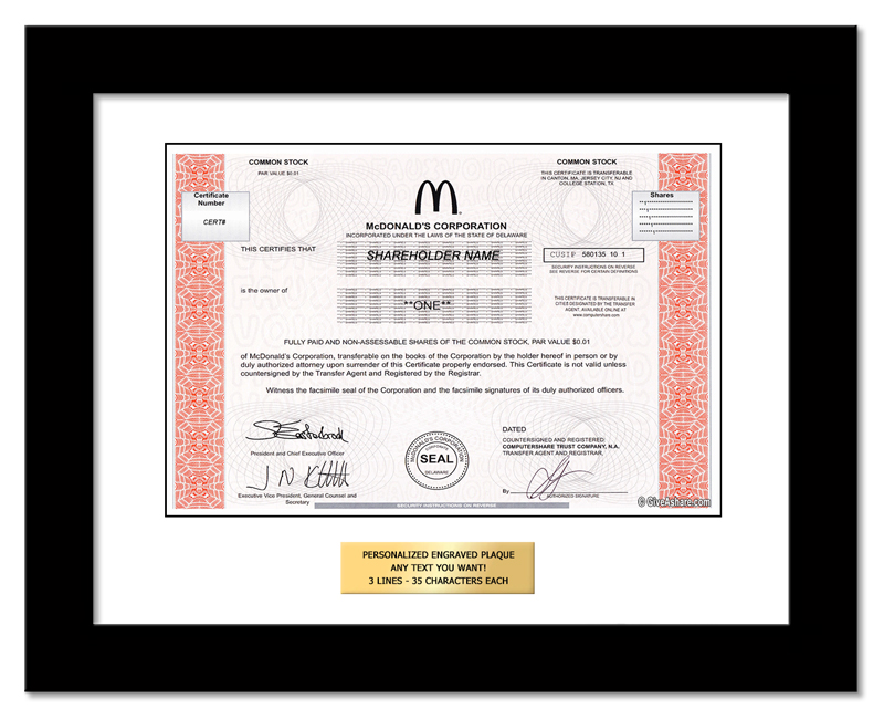 Buy One Share of McDonalds Stock as a Gift in 1 Minute